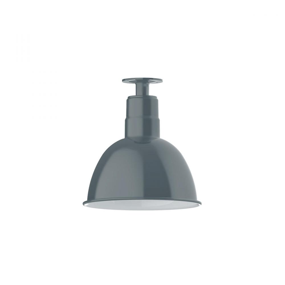 12" Deep Bowl shade, flush mount ceiling light with clear glass and ...
