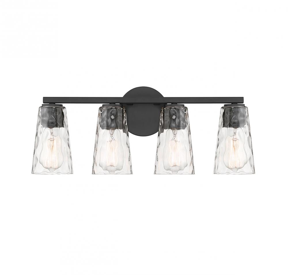 Gordon 4-Light Bathroom Vanity Light in Matte Black : ALVZP | Shanor ...